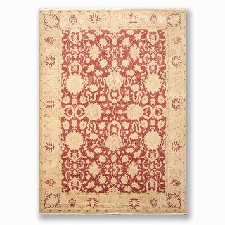 Hand Knotted Oushak Maroon,Beige Persian Oriental Area Rug Wool ...
