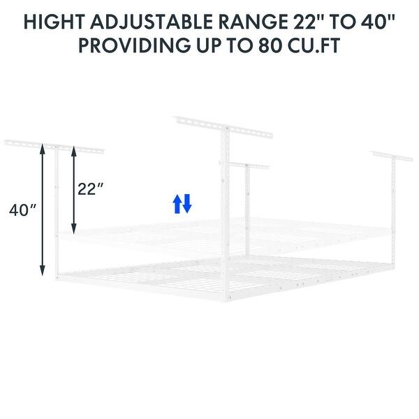 FLEXIMOUNTS Heavy Duty Overhead Garage Storage Rack Metal Garage ...