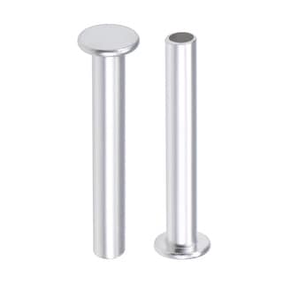 25Pcs Aluminum Flat Head Semi-Tubular Rivets Silver Tone - Bed Bath ...
