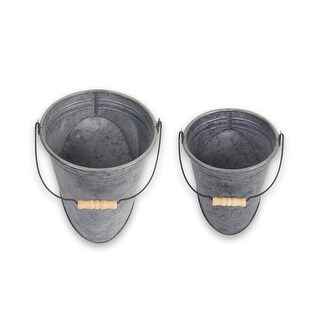 Set of 4 Wall Pail with Handle Metal Tin, Brown - N/A - Bed Bath ...