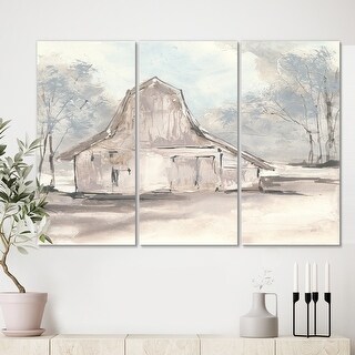 Designart "Farmhouse Barn Grey VIII" Modern Farmhouse Canvas Wall Art ...