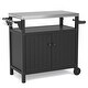 42.13 in. W Stainless Steel Countertop Outdoor Grill Cart on 2 Wheels ...