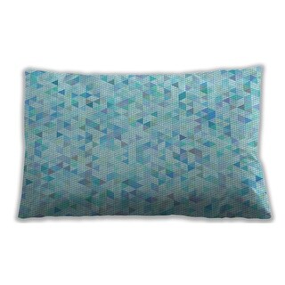 Ahgly Company Patterned Indoor-Outdoor Tron Blue Lumbar Throw Pillow ...