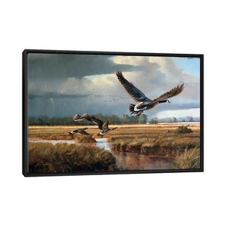 iCanvas "Changing Weather Canada Geese" by Grant Hacking Framed Canvas ...