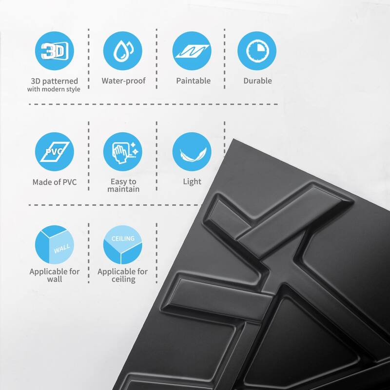 Art3d 3D Wall Panels PVC Crossing Lines Design (32 Sq.Ft) - On Sale ...