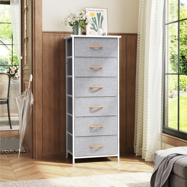 Crestlive Products 6 Drawers Vertical Dresser Storage Tower with Wood Top On Sale Bed Bath Beyond 31617727