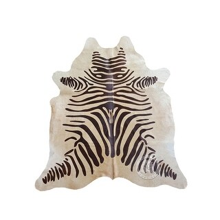 Premium Zebra Print Cowhide Rug - Unique Home Decor Accent - Bed Bath ...