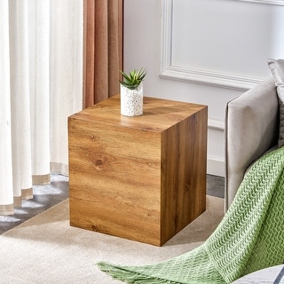 Wood Grain Coffee Table Sofa Side Table Cube Accent Display Table - Bed ...