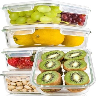 (5 Pack, 36oz) Glass Food Storage Containers - Bed Bath & Beyond - 39136010