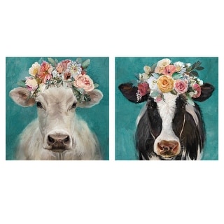 Fancy Cows I, II by Studio Arts Canvas Art Prints - Bed Bath & Beyond ...