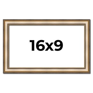 16x9 Frame Gold Solid Wood Shadow Box Width 1.5 Inches | Interior Frame ...