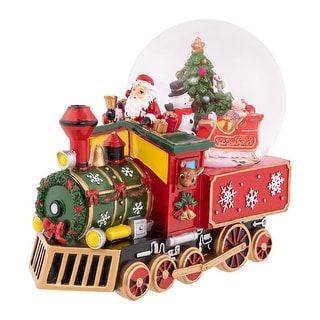 Santa Driving the Train Musical Christmas Snow Globe - 8.25" - Bed Bath ...