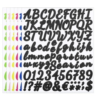 Alphabet Letters Numbers Stickers Set, Self Adhesive Cursive, Colorful ...