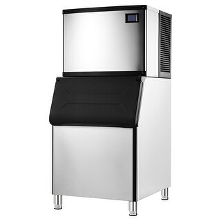 Commercial Ice Maker Machine 350LBS/24H, 380LBS Large Storage Bin with ...