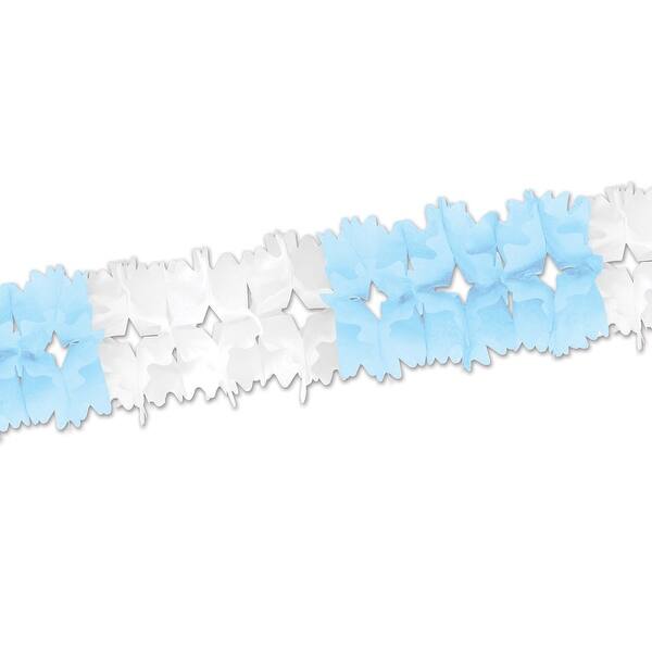 Club 12 Light Blue White Festive Pageant Garl Decorations 14.5' - Bed ...