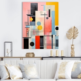 Designart "Geometric Popart Bluiding In Harlem I" City Buildings Wall ...