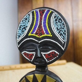 Novica Handmade Akan Ashanti Doll Ii Beaded Wood Fertility Doll - Bed ...