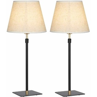 Adjustment Bedside Metal Desk Lamps, Linen Fabric Lamp Shade, Set of 2 ...