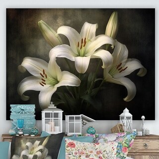 Designart "Timeless Delight Of Elegant Beauty Lilies" Lilies Wall Art ...