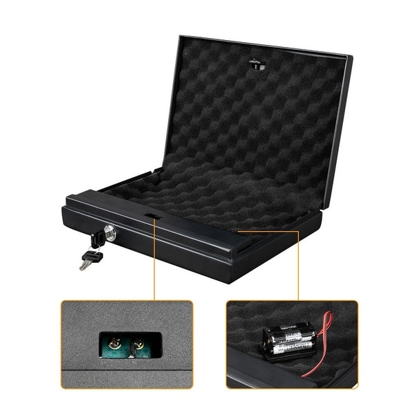 Small Pistol Case Single Capacity Keyboard Lock Gun Safe Box - Black ...
