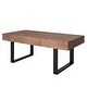 Roomfitters Industrial Coffee Table with Parquet Top, 47" Rectangular ...