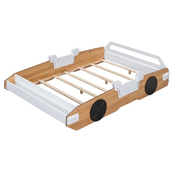 Wood Racing Car Bed Platform Bed with Storage and Door Design - Bed ...