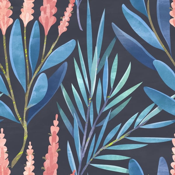Cattails and Blue Leaves Wallpaper - Bed Bath & Beyond - 32769701