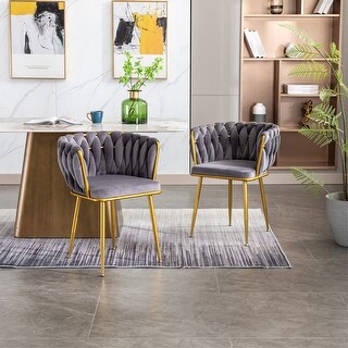 Set of 2 Velvet Makeup Vanity Chair with Gold Metal Legs - Bed Bath ...