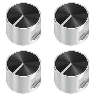 Stove Knob Replacement 37mm x 27mm 0 Degree Burner Knobs Silver Black 4 ...