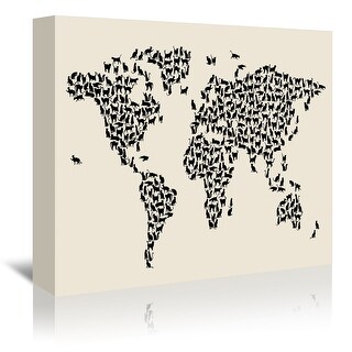Americanflat - 8" x 10" Cats Map Of The World Map by Michael Tompsett ...