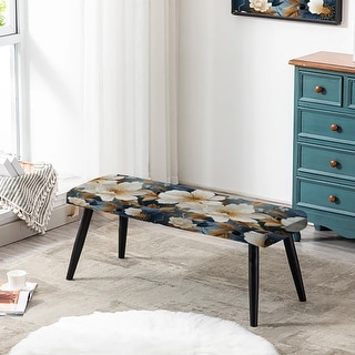 Contemporary Floral Elegance Cottage Collage - Floral Upholstered Bench ...