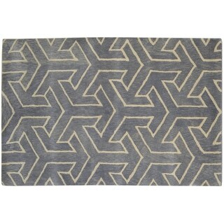 One of a Kind Hand-Tufted Modern & Contemporary 4' x 6' Geometric Wool ...