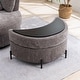 32.7" W Upholstered Half Moon Storage Ottoman Footrest Footstool - Bed ...