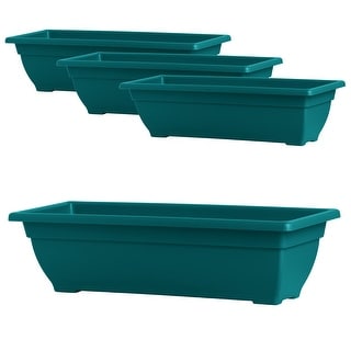 Rectangle Planter Box, 24 Inch Indoor/Outdoor Rectangular Planter ...