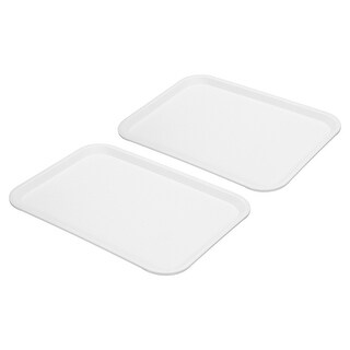 14x11" Fast Food Tray, 2 Pack PP Plastic Rectangle Serving Tray, White ...