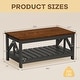Farmhouse Coffee Table, 2-Tier Living Room Table with Storage, Rustic ...
