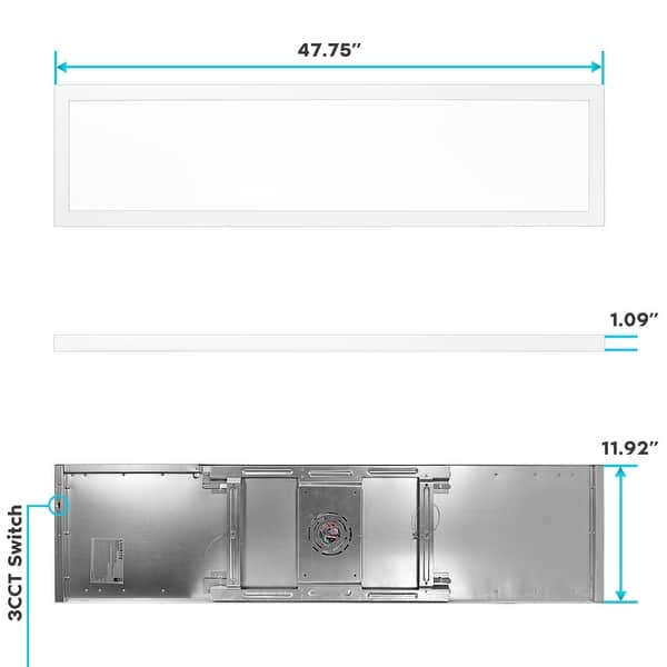 Luxrite 1x4 FT Surface Mount LED Flat Panel Light 3 Color Selectable ...
