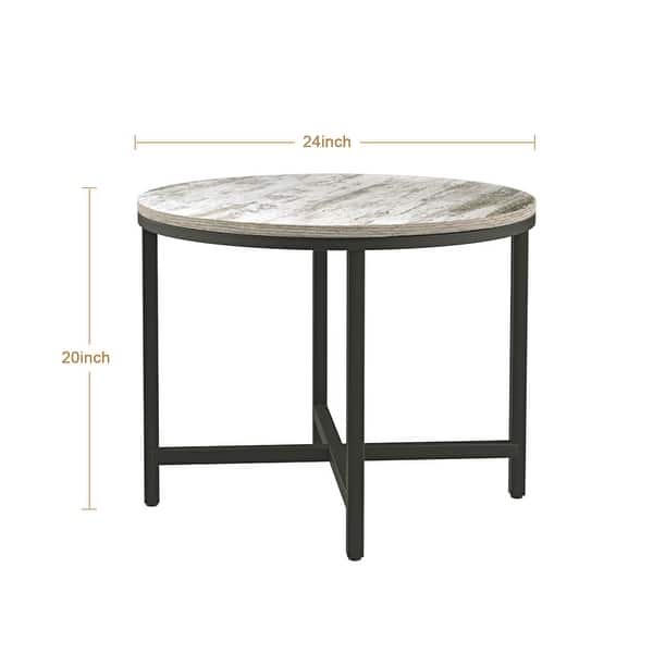 24 inches Round Coffee Table with Metal X-Base - Bed Bath & Beyond ...