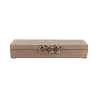 Wood and Metal Decorative Storage Box Glam Modern Organizer Ivory and ...