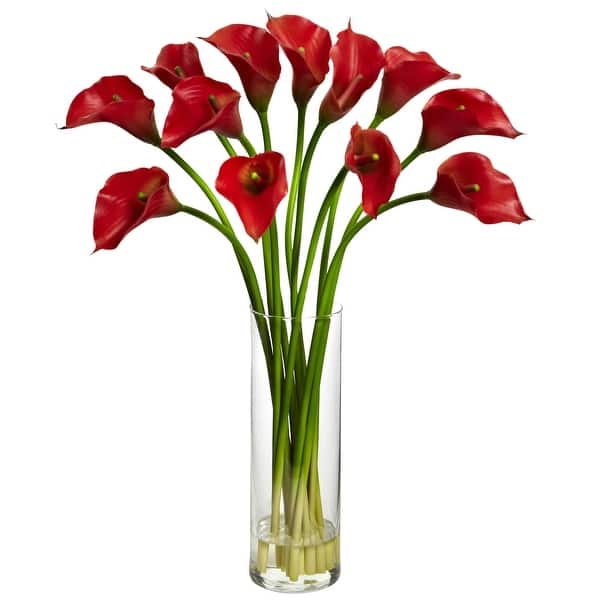 Mini Calla Lily Silk Flower Arrangement - 20 - Bed Bath & Beyond - 36802781