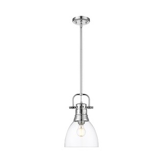 Duncan Small Pendant with Rod in Chrome with Clear Glass - Bed Bath ...