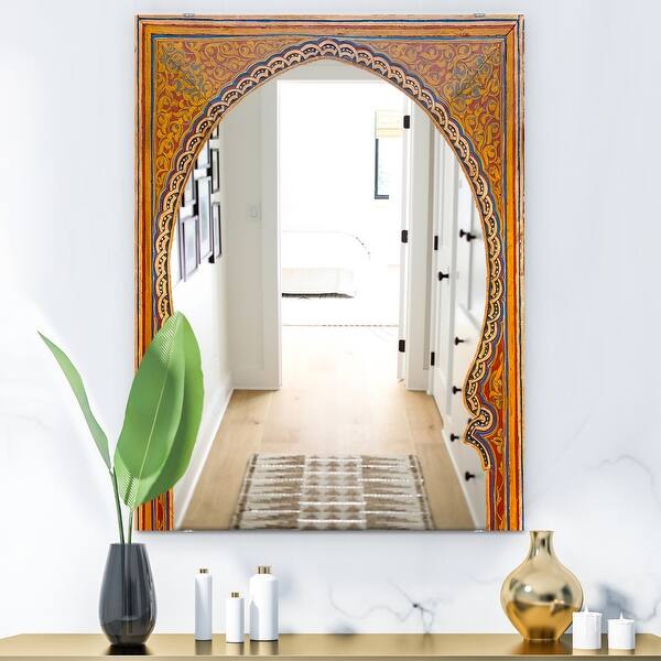 Designart 'Ancient Door Morroco' Traditional Mirror - Large Printed ...