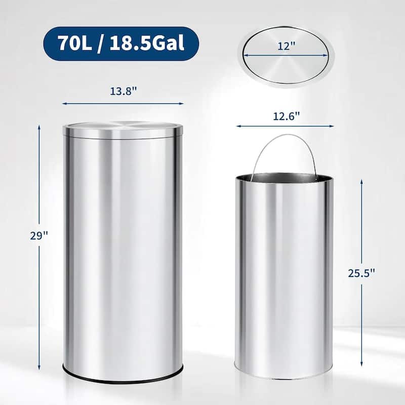 Kitchen Garbage Can, Trash Can with Flipping Lid & Removable Inner ...