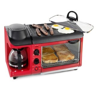 BST3RR Retro 3-in-1 Family Size Electric Breakfast Station, Coffeemaker ...