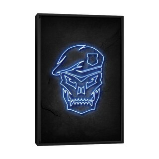 iCanvas "Black Ops Neon Blue" by Durro Art Framed Canvas Print - Bed ...