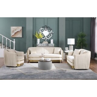 Round Velvet Storage Ottoman (Set of 2) with Square Ottoman Footrest ...