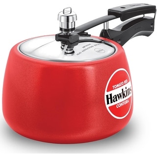 Hawkins Ceramic Coated 3.2 Quart Pressure Cooker, Red - Bed Bath ...
