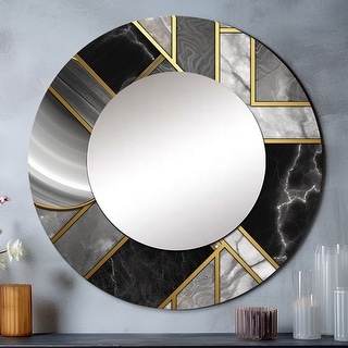 Designart "Marble Granite Agate With Touches Of Gold III" Modern ...
