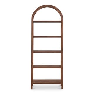 NADAAL STUDIOS Elrynn, Arched Wooden Bookshelf - 30"W x16"D x80"H - Bed ...