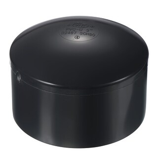 3" UPVC Pipe End Cap Fitting, Plug Socket Adapter Smooth Finish - Black ...